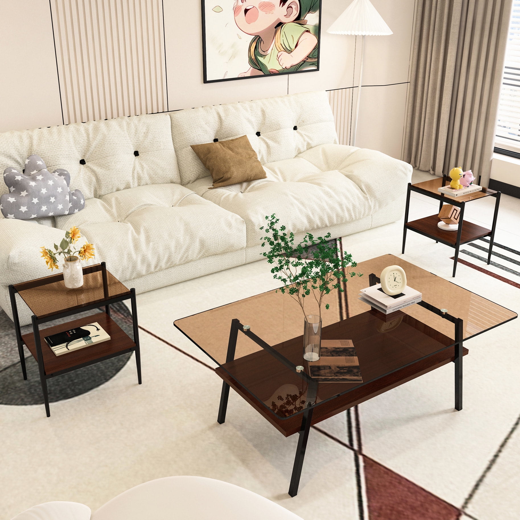 Coffee Table and End Tables 3-Piece Set | Modern Tables for Living ...