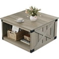 Coffee Table, Farmhouse Coffee Table with Open Storage, 31.5" Wood ...