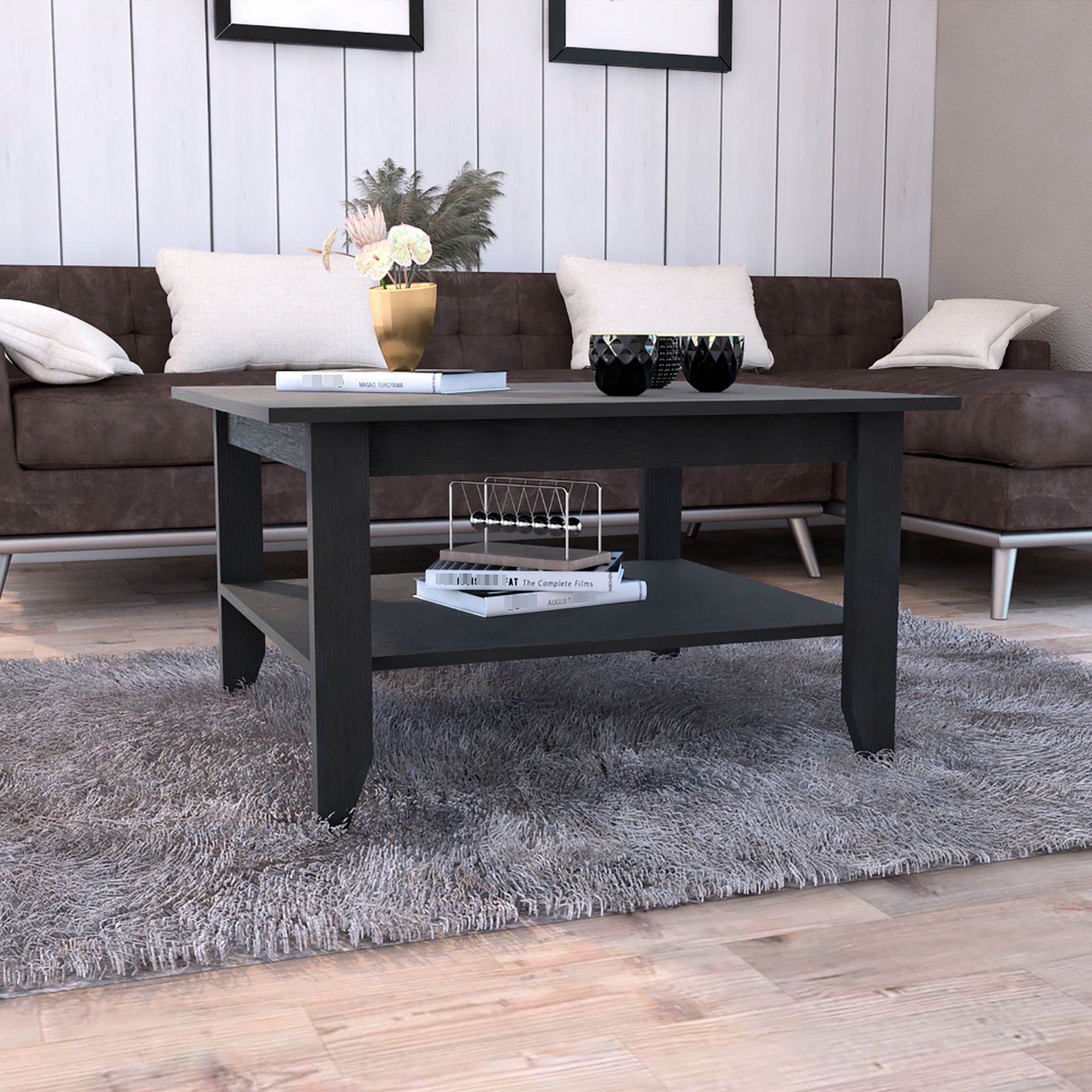 Coffee Table | Four Legs, One Shelf for Storage or Decor | Particle ...