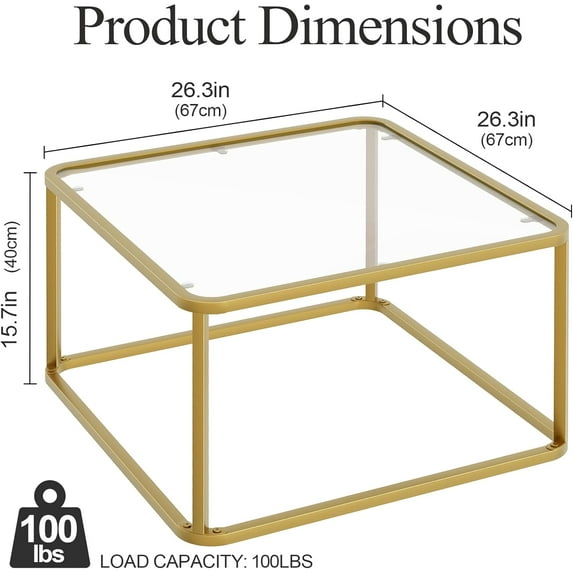 Coffee Table Glass, Minimalist Square Tables for Living Room, Modern ...