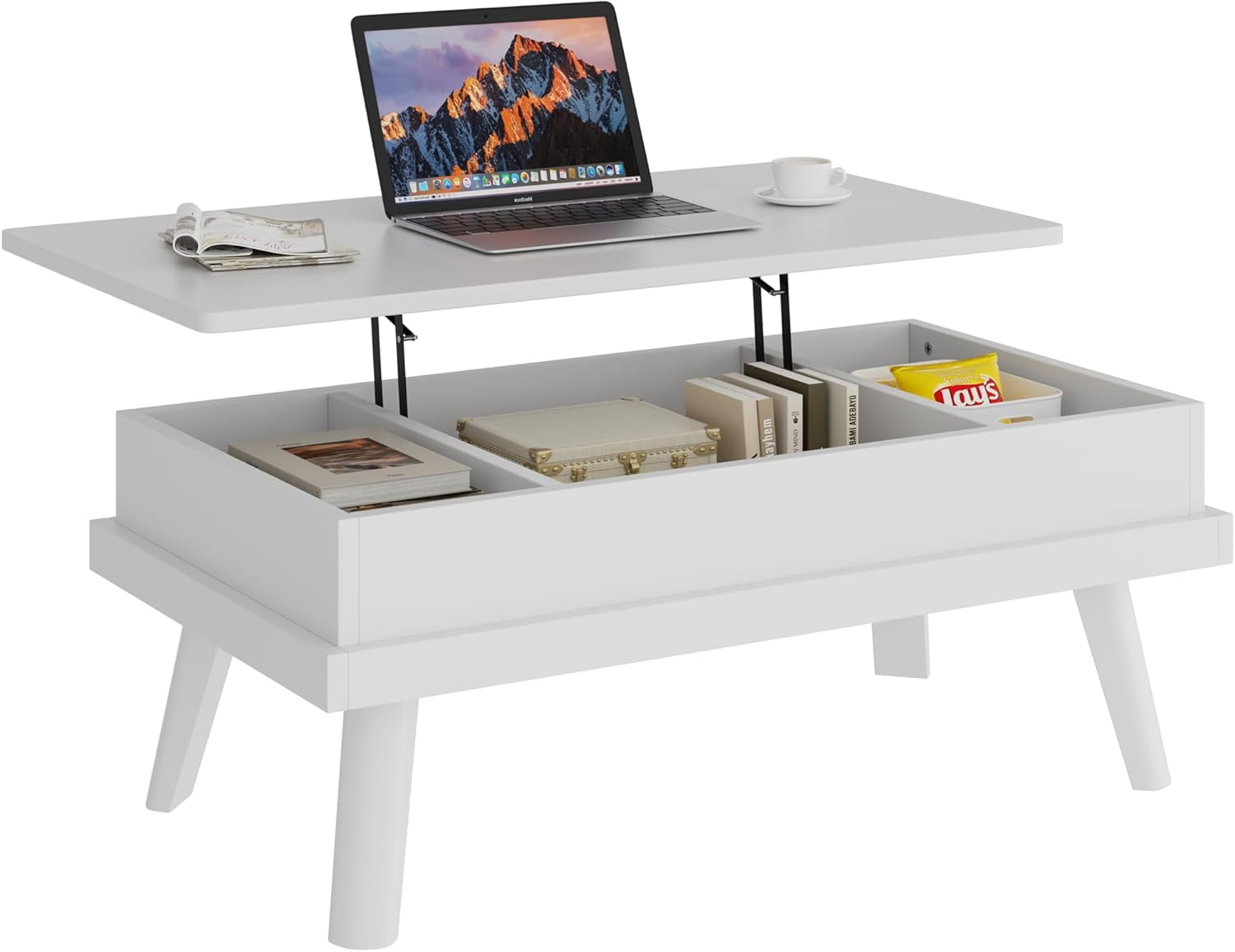 Coffee Table, Lift Top Coffee Table with Hidden Compartment, Rising ...