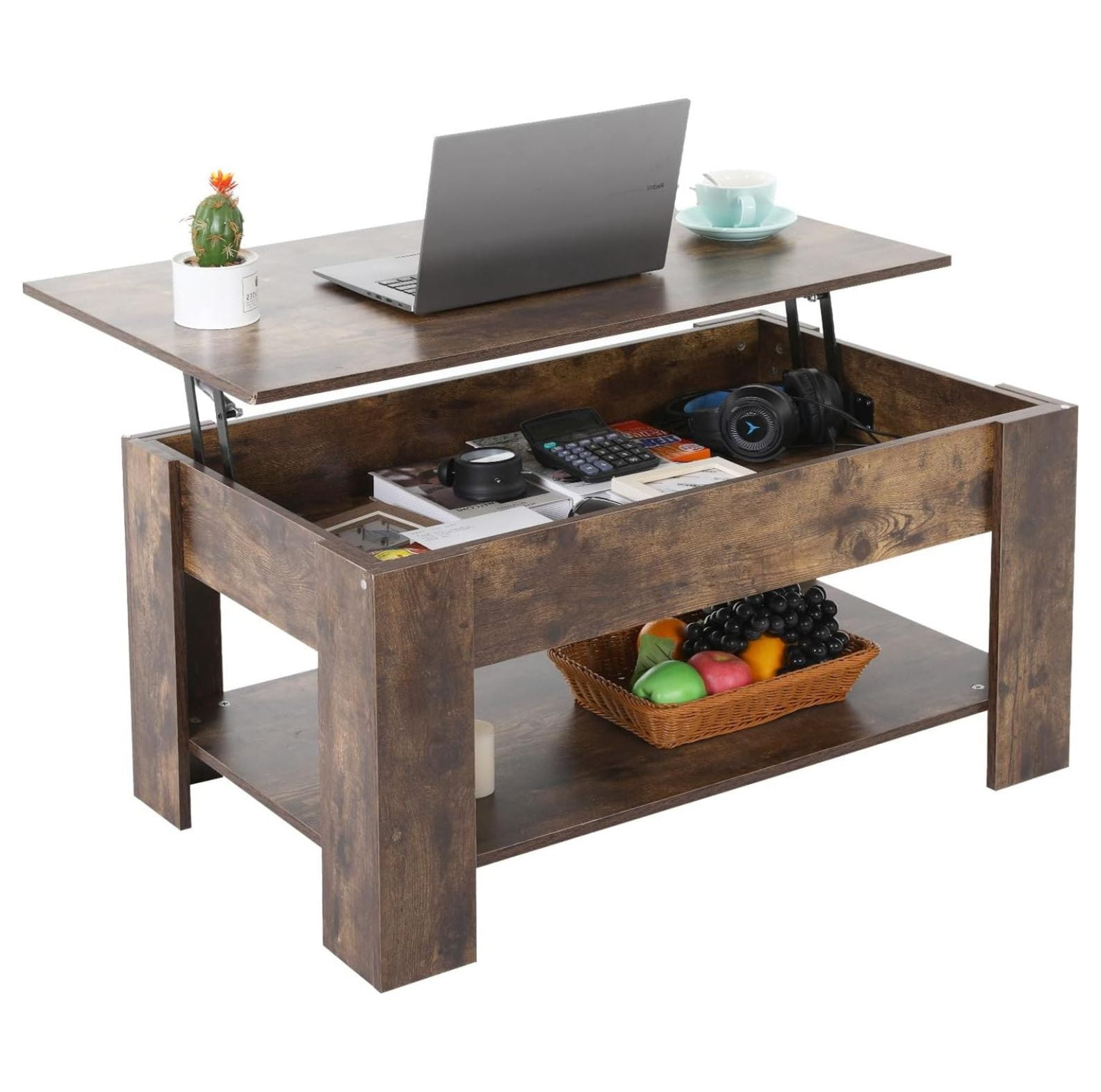 Coffee Table,Lift Top Coffee Table w/ Compartment and Storage Shelf ...