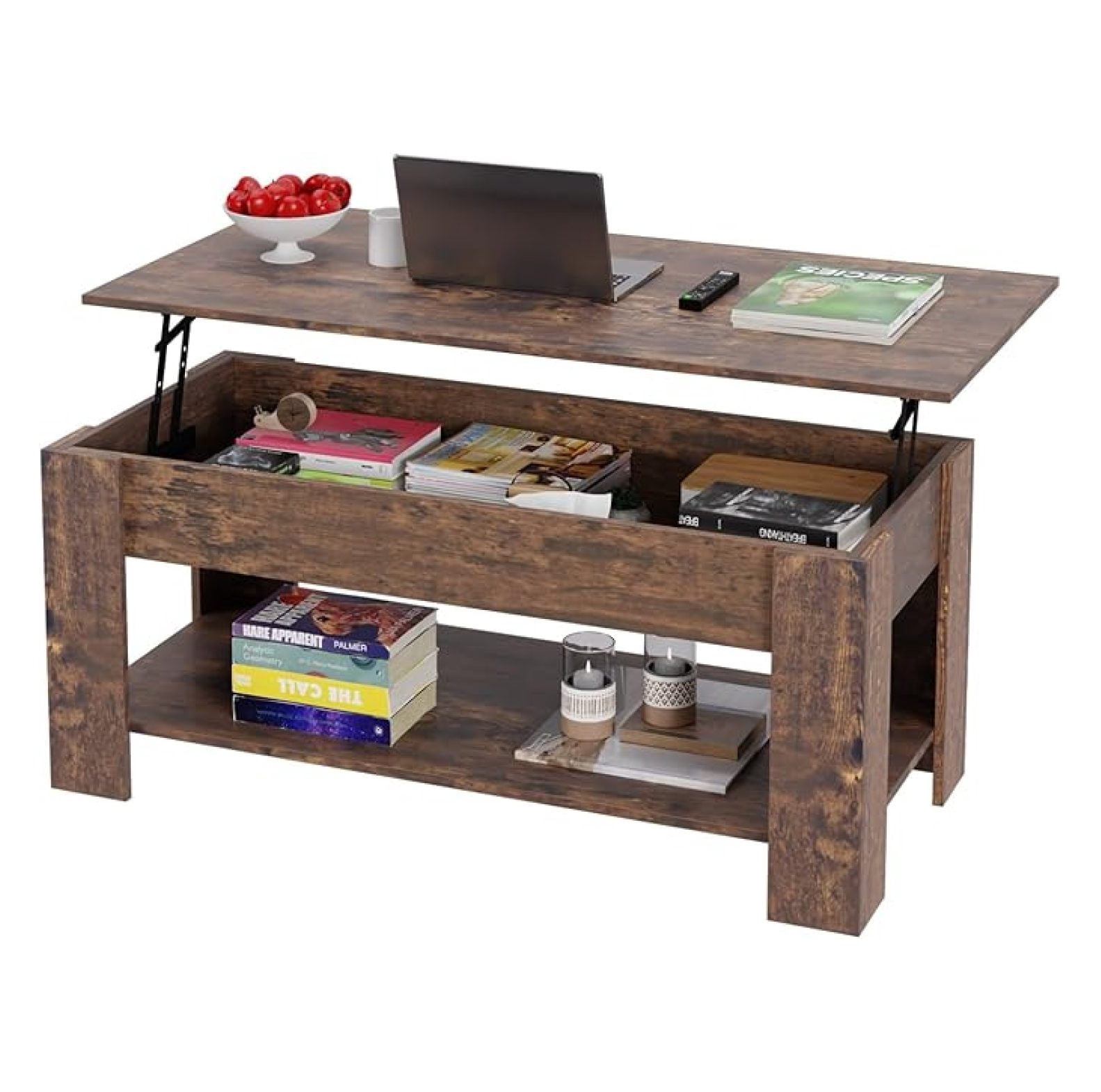 Coffee Table Lift Top Coffee Tables with Compartment and Storage Shelf ...