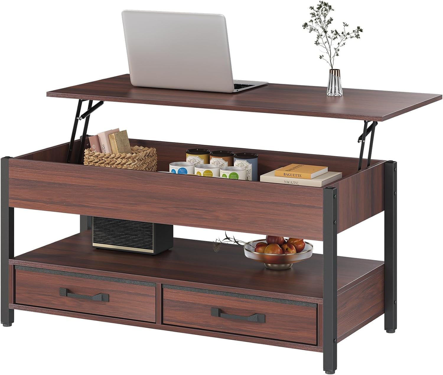 Coffee Table Lift Top, Multi-Function Convertible Coffee Tables with 2 ...