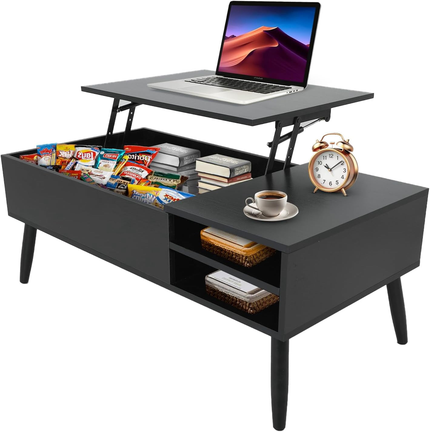 Coffee Table for Living Room, Lift Top Coffee Table with Adjustable ...