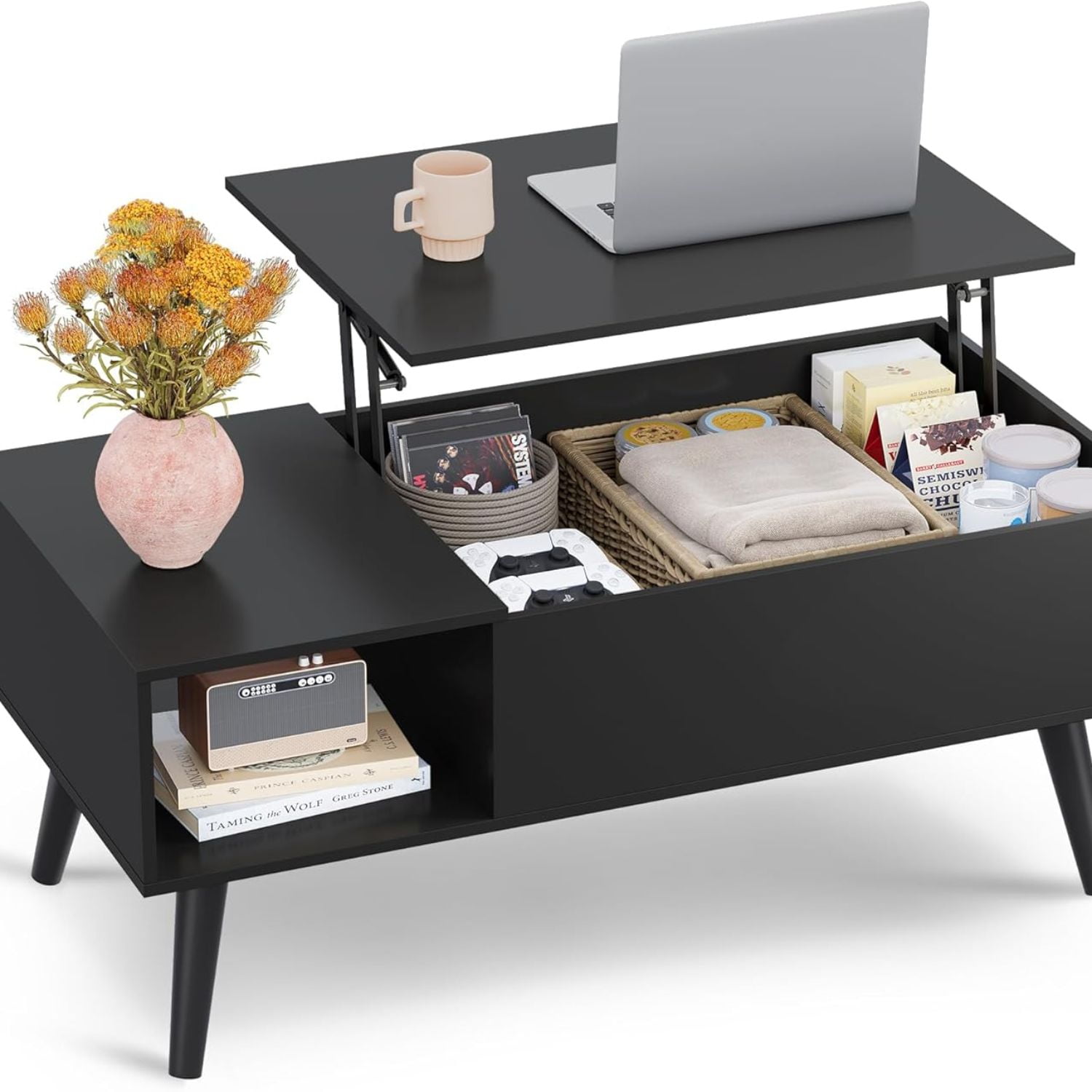 Coffee Table for Living Room, Lift Top Coffee Table with Storage, Small ...