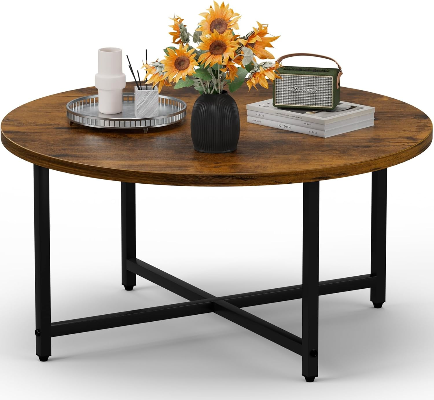 Coffee Table Low Table with Solid Wood Legs, Small Oval Coffee Table ...