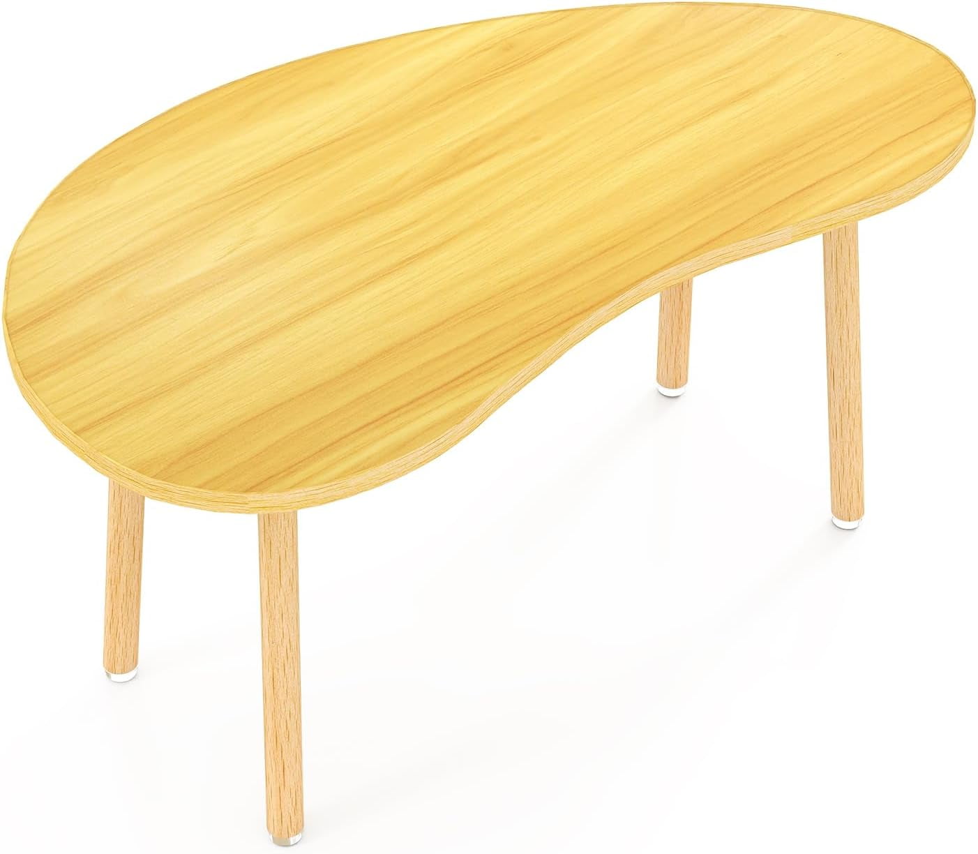 Coffee Table Low Table with 4 Solid Wood Sturdy Legs, Floor Table Desk ...