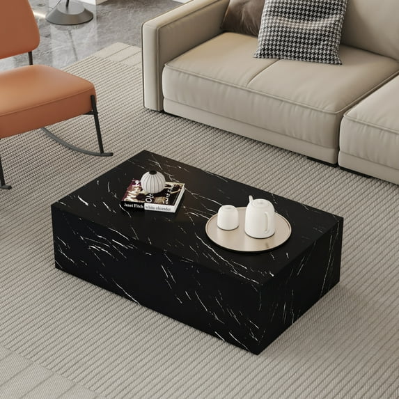 Coffee Table, Mdf Center Table with a Sleek Black Texture Pattern ...