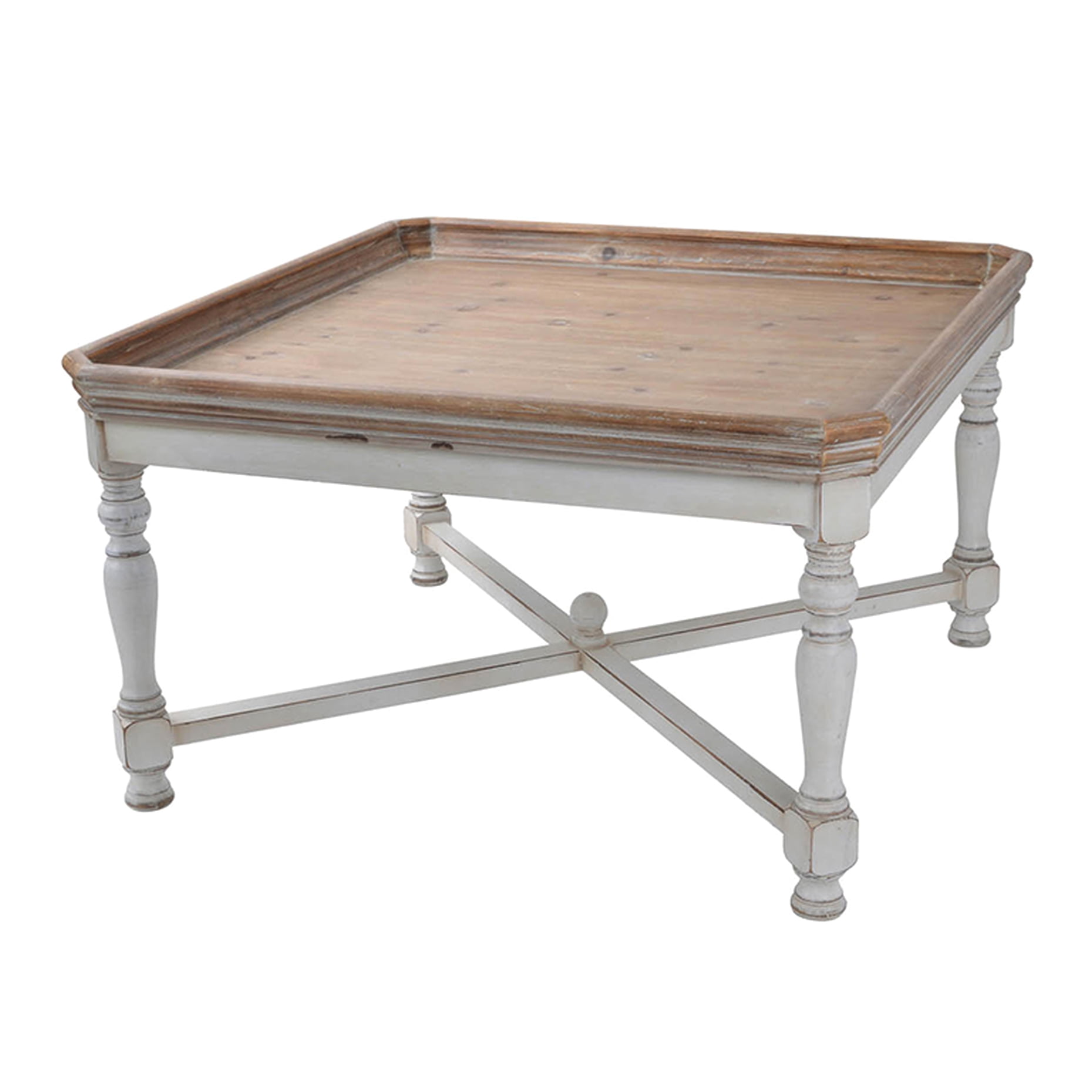 Coffee Table, Natural Wood And White, Distinctive Appearance Tray ...