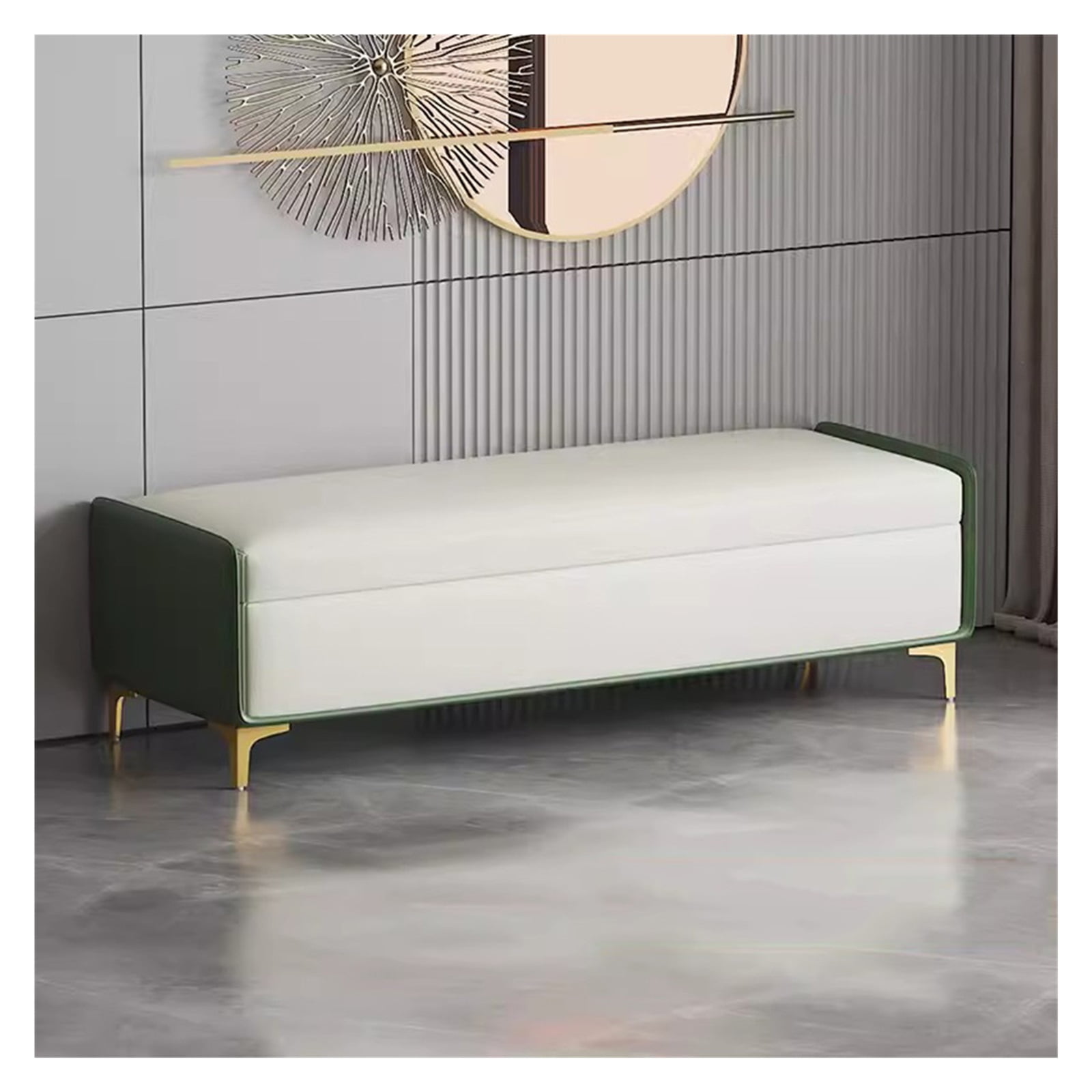 Coffee Table Ottoman,Faux Leather Long Storage Chest Footrest Seat,Storage Ottoman Bench ...