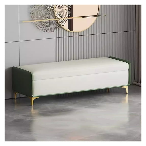 Coffee Table Ottoman,Faux Leather Long Storage Chest Footrest Seat ...