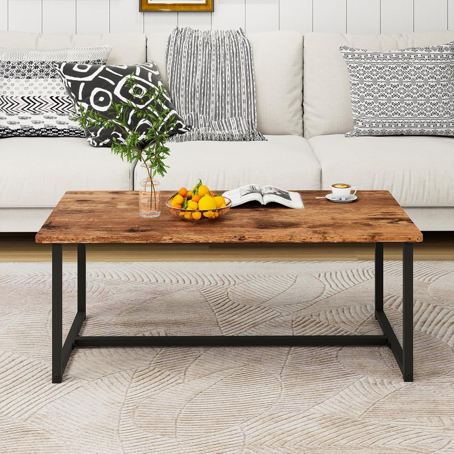 Coffee Table Rectangular Center Table for Living Room Open Space Side ...