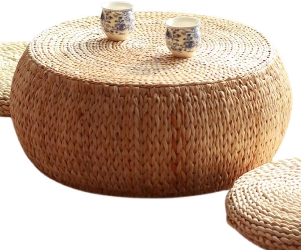 Coffee Table Round Japanese Style Round Braid End Table, Bedroom Bay ...