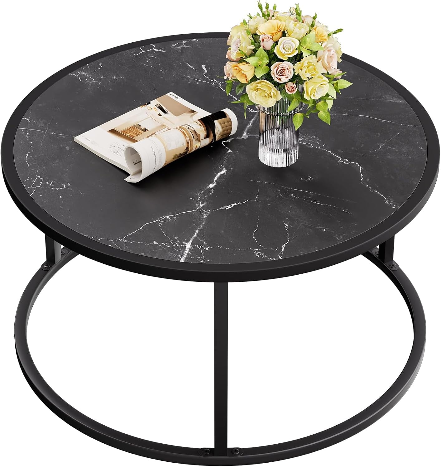 Coffee Table Round Marble Coffee Table For Living Room Modern Small ...