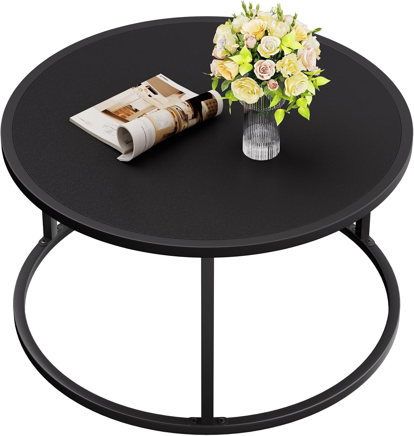 Coffee Table Round Marble CoffeeTables for Living Room Modern Small ...