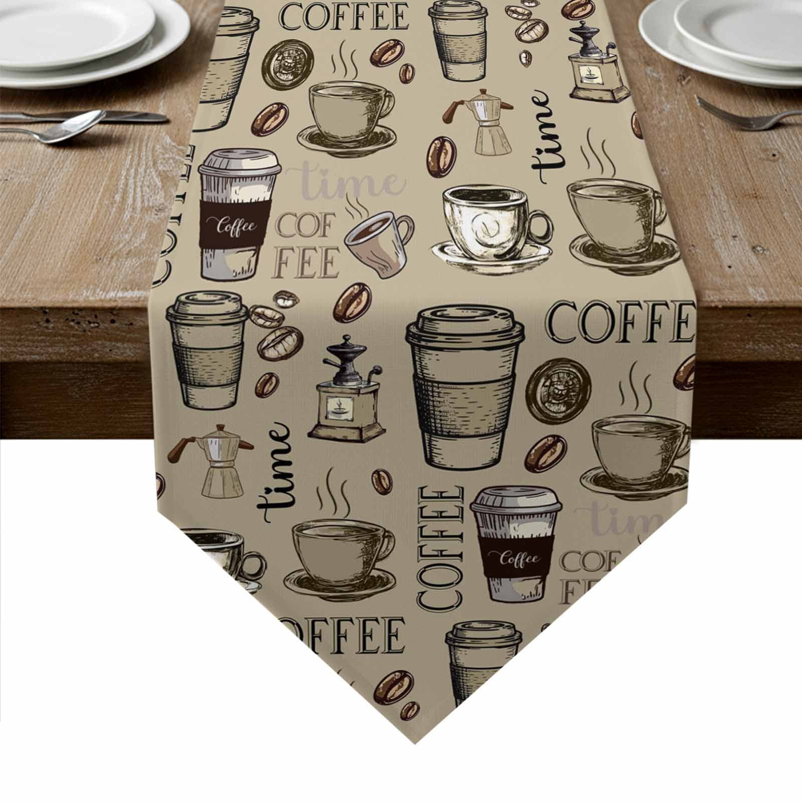 Coffee Table Runner Linen Burlap Table Runner 108 Inches Long Khaki ...