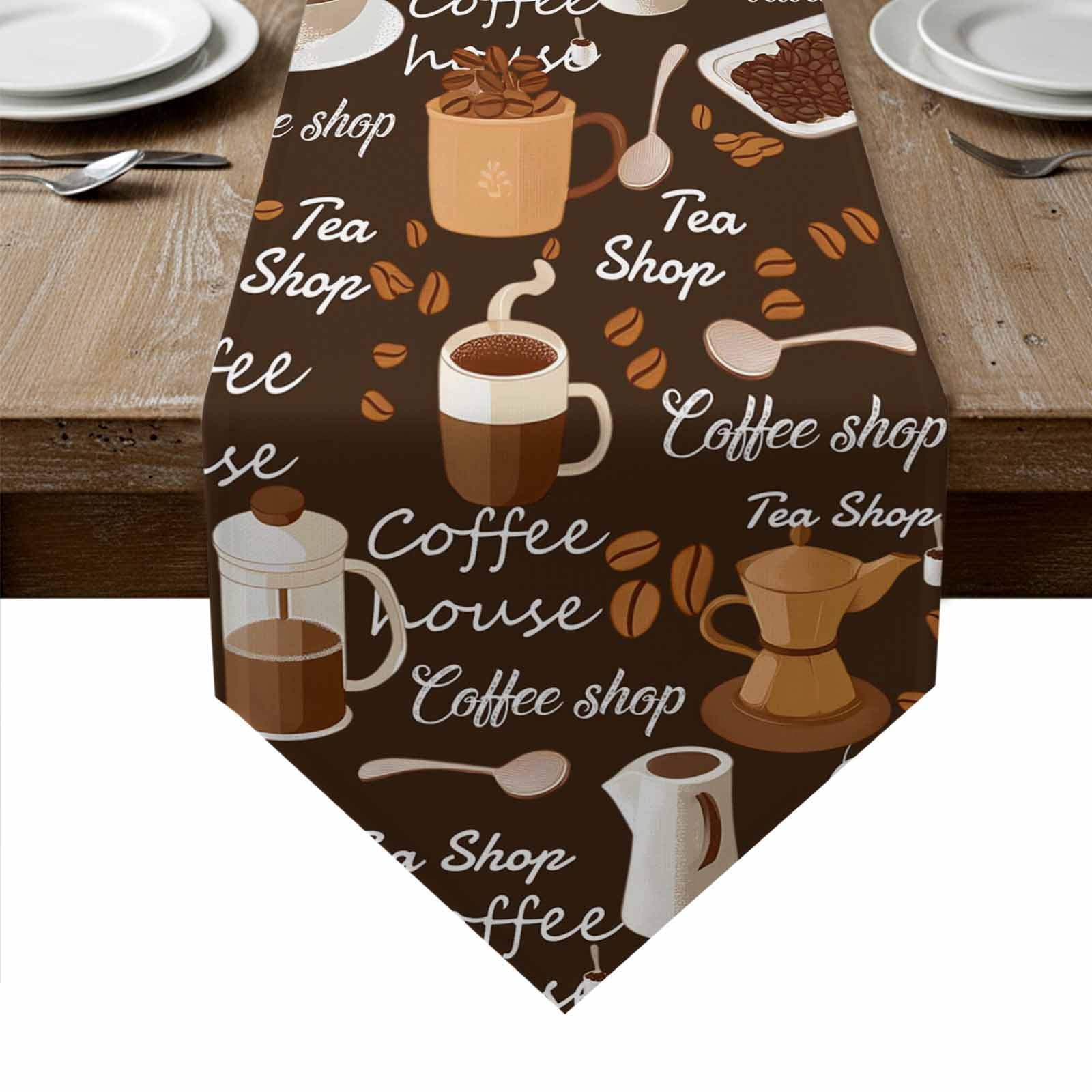 Coffee Table Runner Linen Burlap Table Runner 60 Inches Long Brown ...