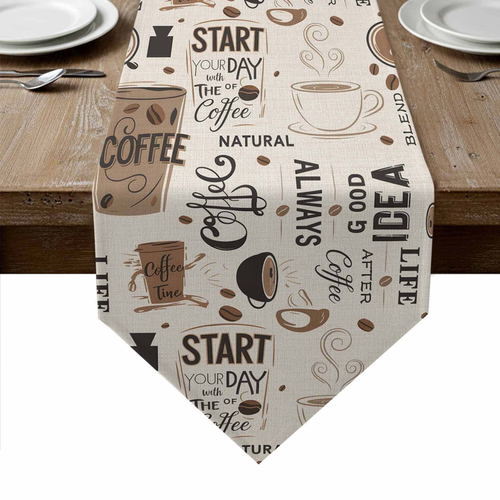 Coffee Table Runner Linen Burlap Table Runner 70 Inches Long Brown ...