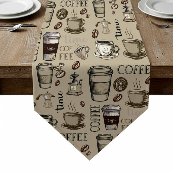 Coffee Table Runner Linen Burlap Table Runner 72 Inches Long Khaki ...