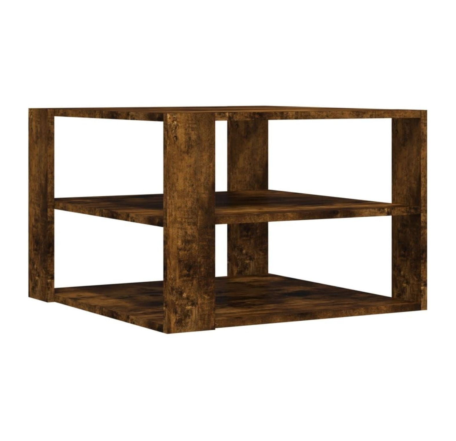Coffee Table Smoked Oak 23.4x23.4x15.7", Engineered Wood Living Room ...