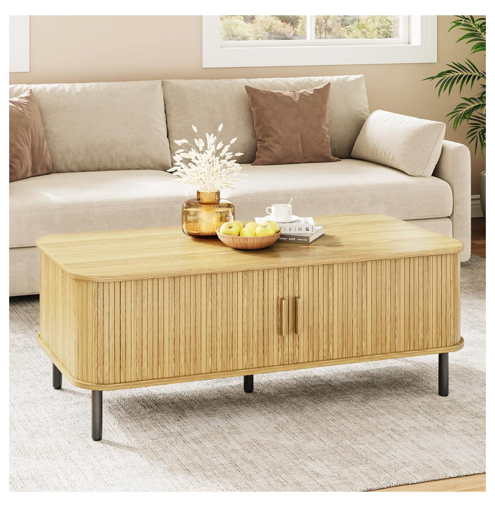 Coffee Table with Storage, 47.2" Century Modern Coffee Tables for ...