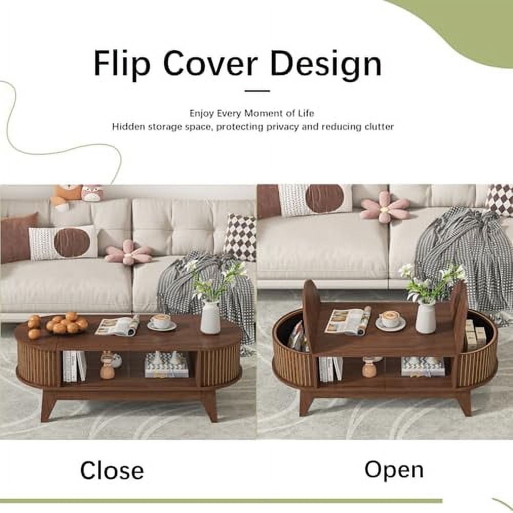 Coffee Table with Storage,Mid Century Modern Coffee Tables with 2 Flip ...