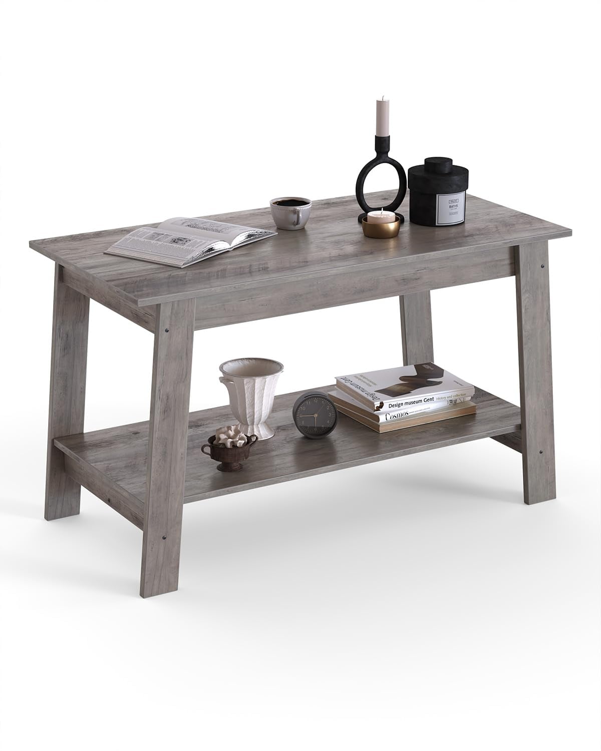 Coffee Table with Storage Shelf, 2-Tier Coffee Tables for Living Room ...