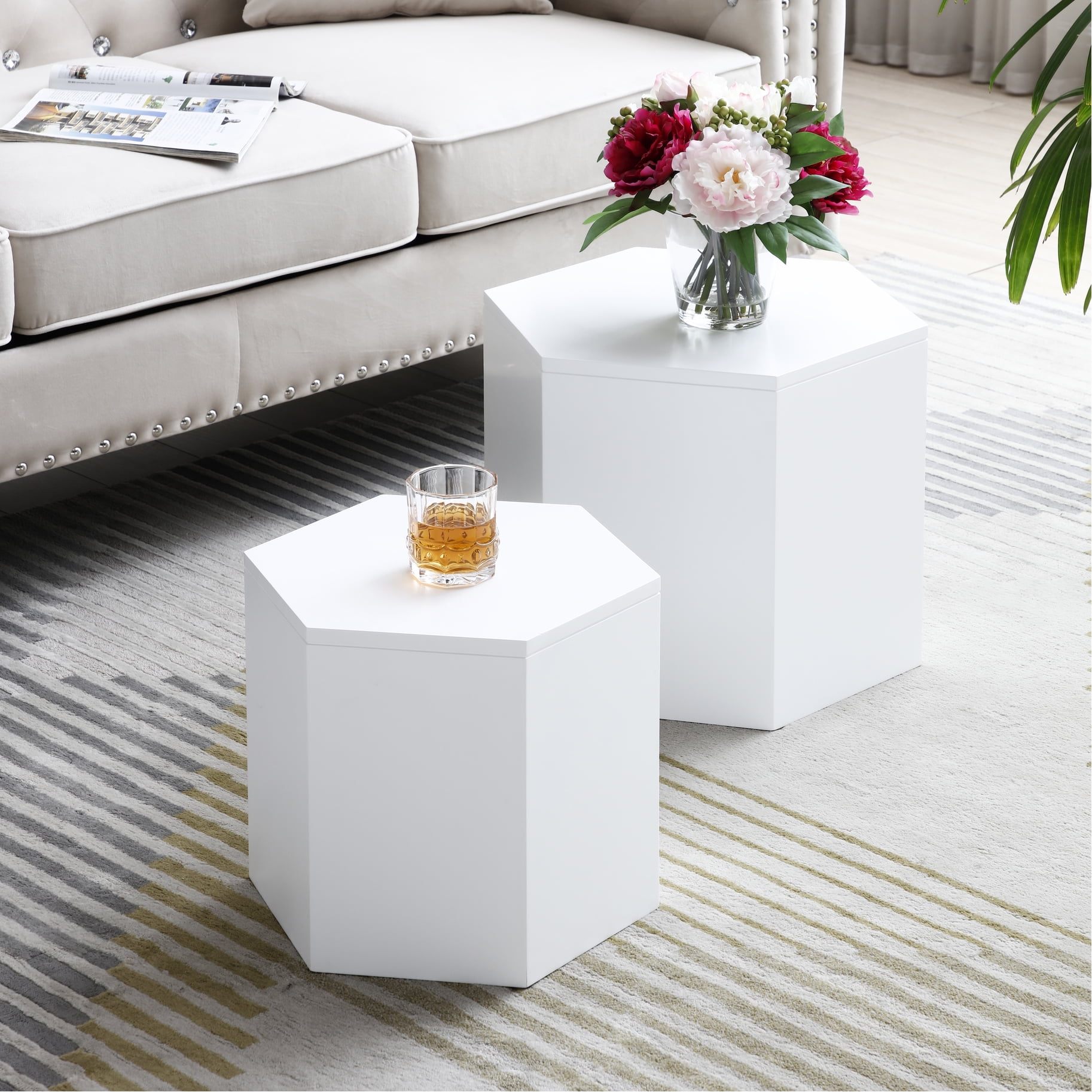 Coffee Table , White Oak Veneer, Water Feature, No Assembly, For Living ...