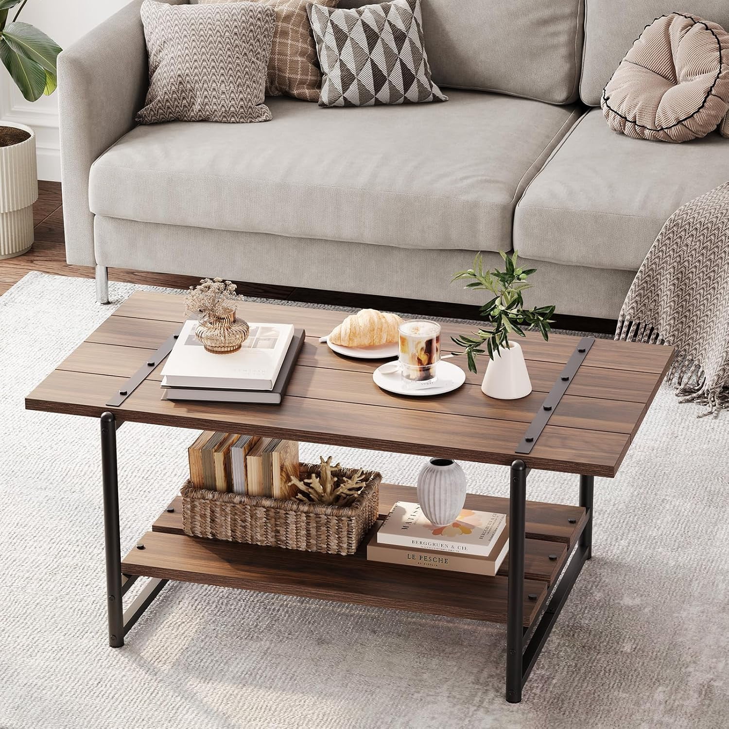 Coffee Table for Living Room Farmhouse Center Table for Living Room ...
