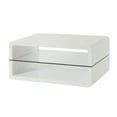 White and Clear 2-Shelf Coffee Table for Living Room Storage - Walmart.com