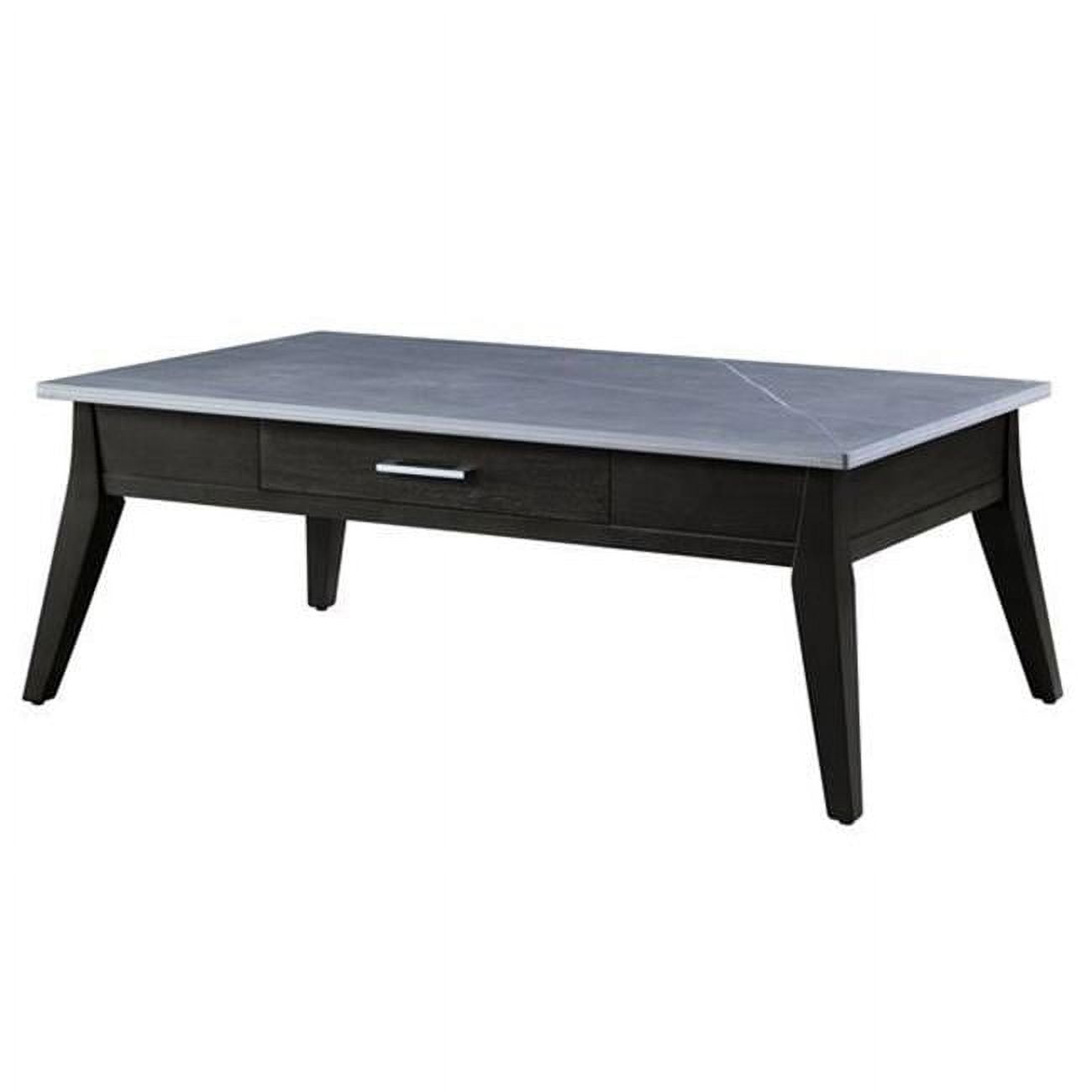 Coffee Table with Marble Top & Angled Legs, Brown - Walmart.com