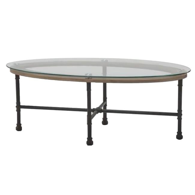 Coffee Table with Pipe Design Tubular Metal Legs, Brown - Walmart.com