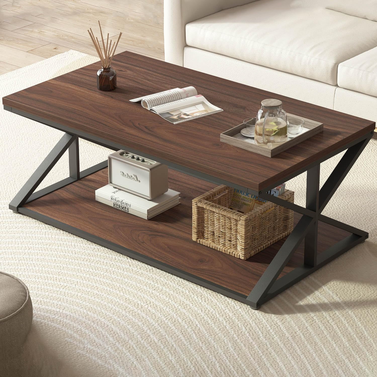 Coffee Table with Storage, Modern Living Room Table, Minimalist ...