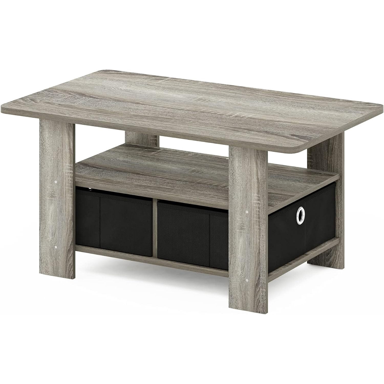 Coffee Table with Storage - Modern Living Room Table with Drawer Bins ...