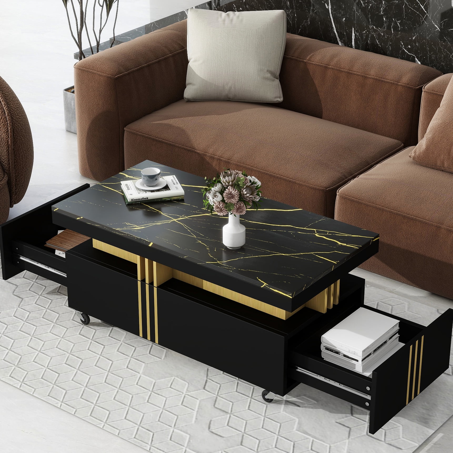 Coffee Table with Two Drawers / Display & Serve in Living Room ...