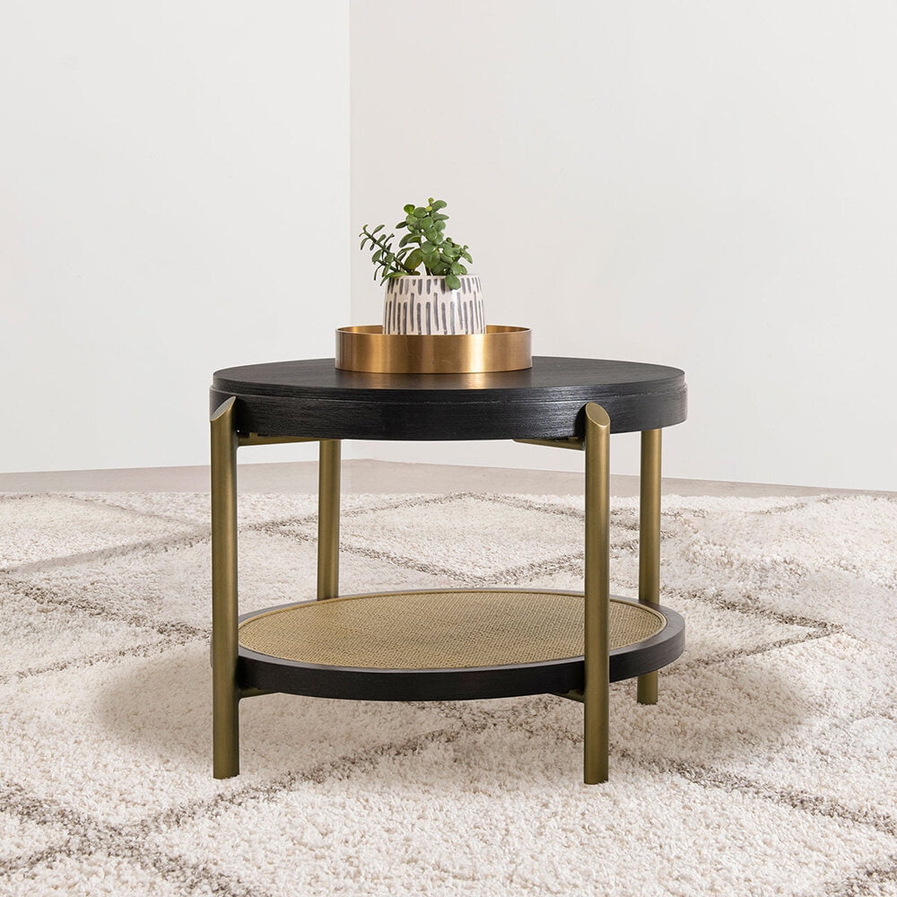 Coffee Tables, Benson Black Round End Table, Black Wooden Coffee Tables ...