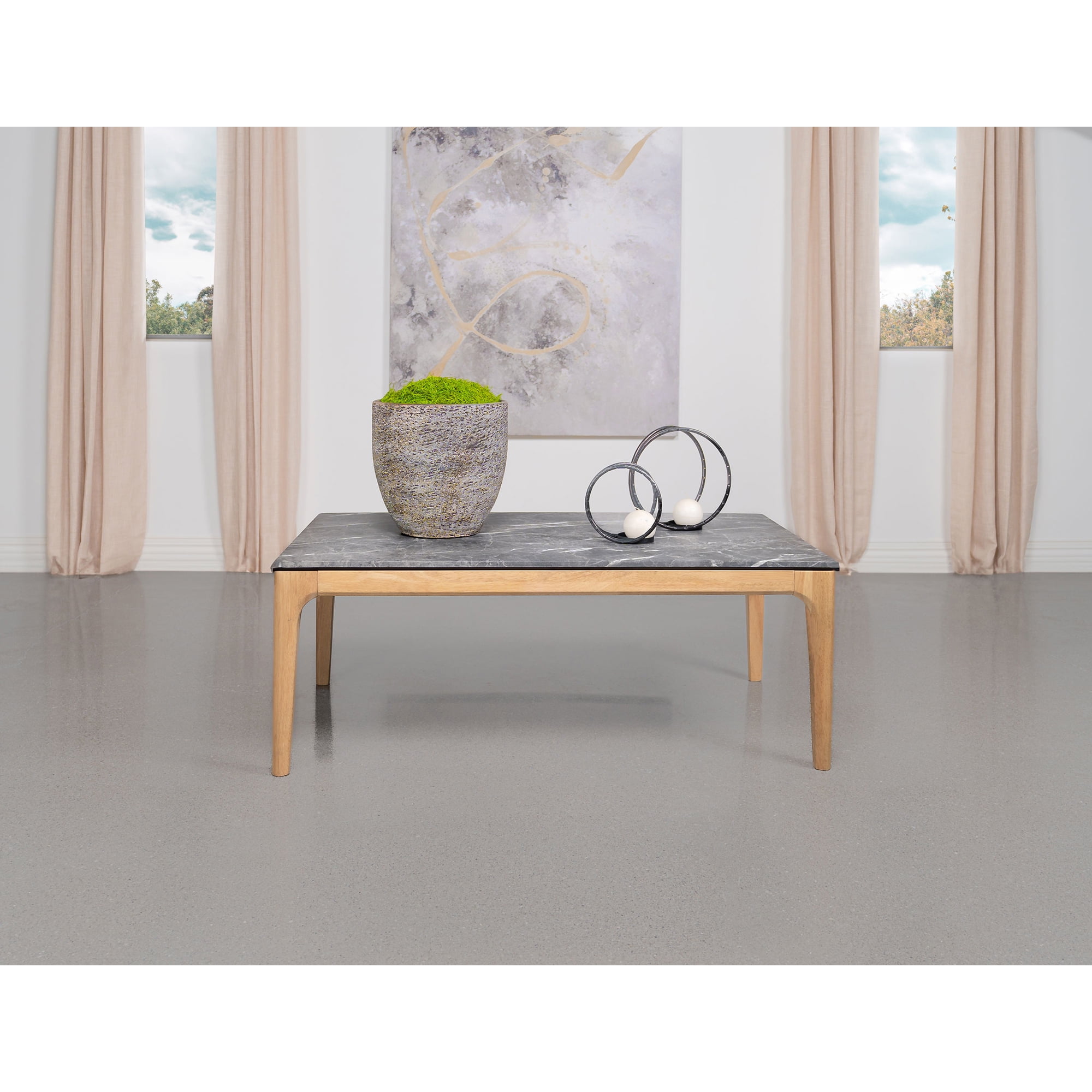 Coffee Tables Blaine Grey and Light Oak Rectangular SmartTop Coffee ...