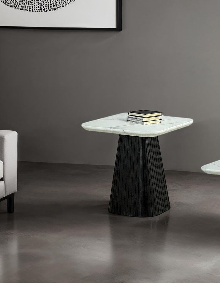 Coffee Tables Contemporary Style Square End Table Faux Marble Soft ...