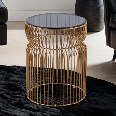 DecMode 16" x 25" Copper Aluminum Metal Drip Abstract Accent Table with ...