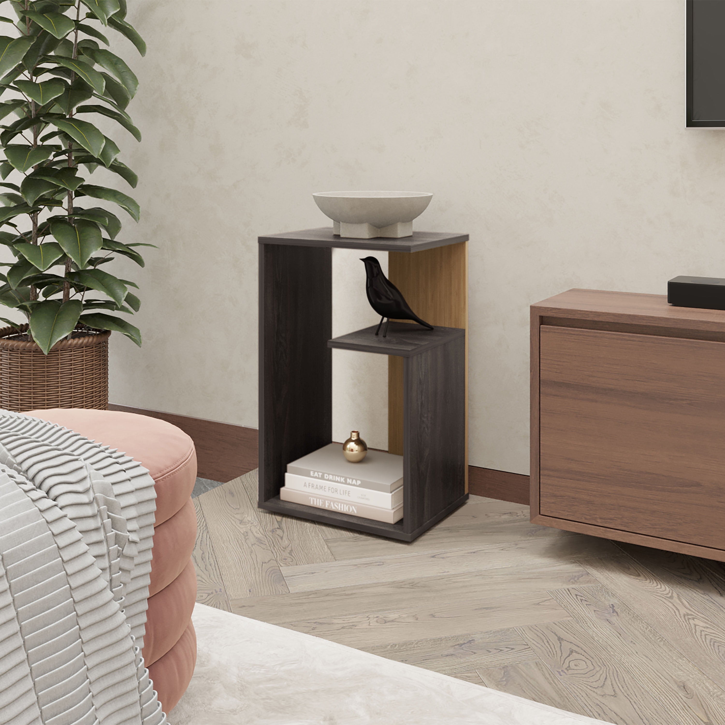 Coffee Tables FM FURNITURE Vega Side Table in Melamine with Open ...