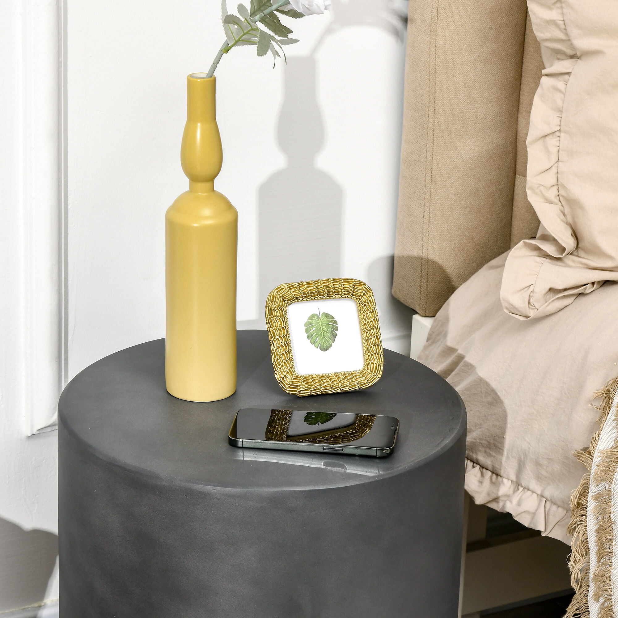 Coffee Tables HOMCOM Round Side Table, Lightweight Accent Table with ...