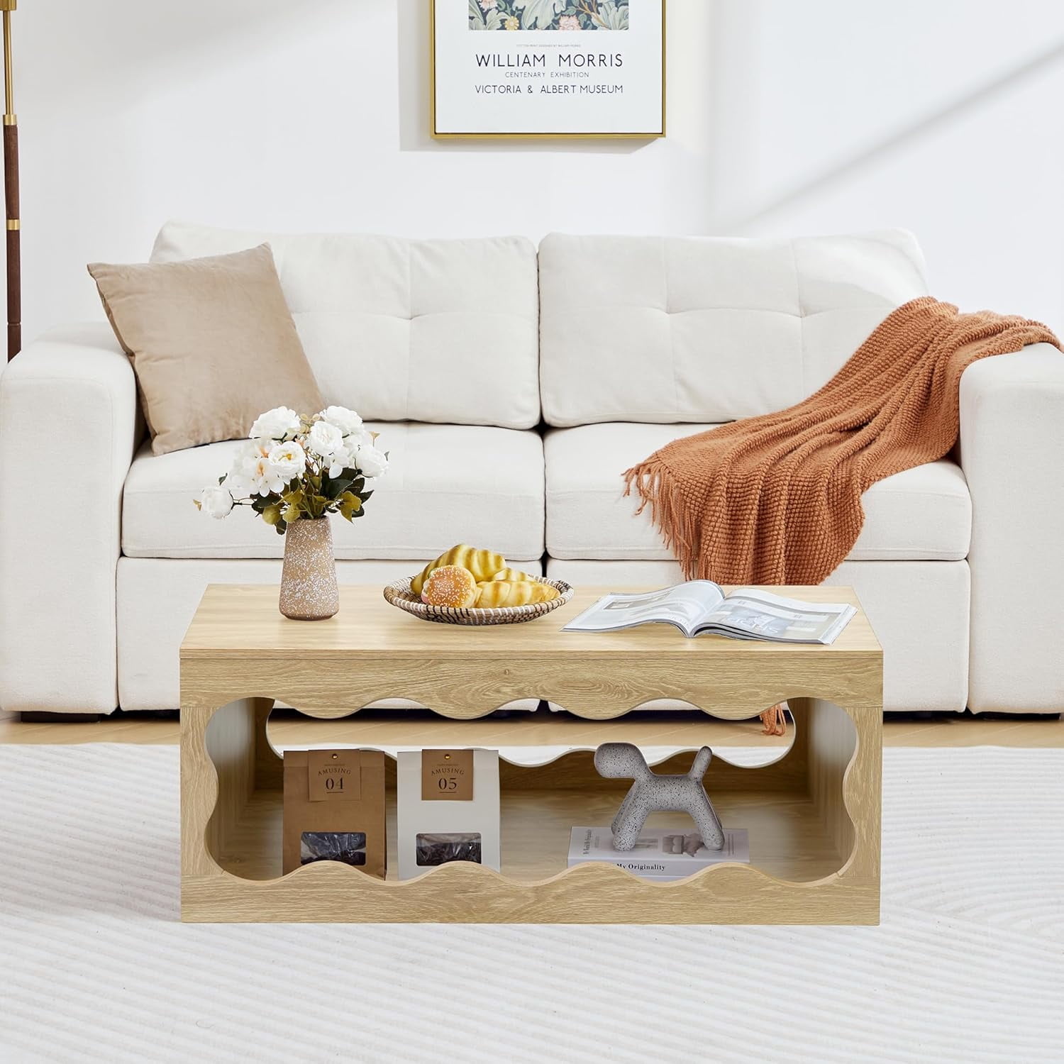 Coffee Tables for Living Room, 39" Small Rectangle Wood Coffee Table ...
