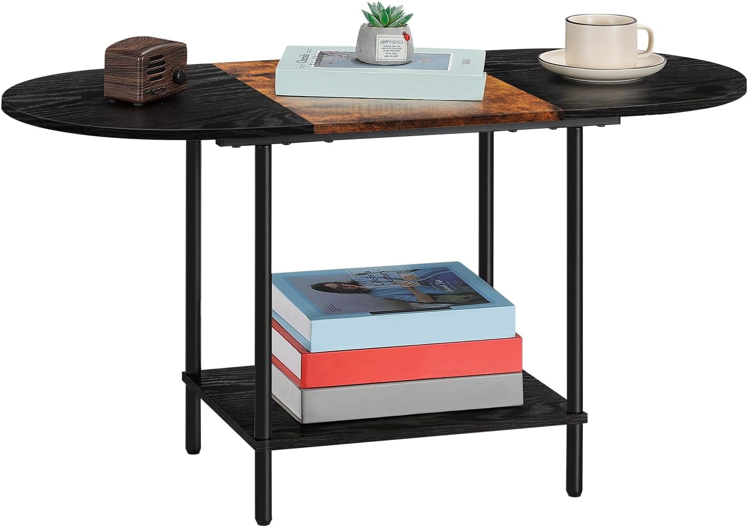 Coffee Tables for Living Room,Mid Century Small Oval Center Table with ...