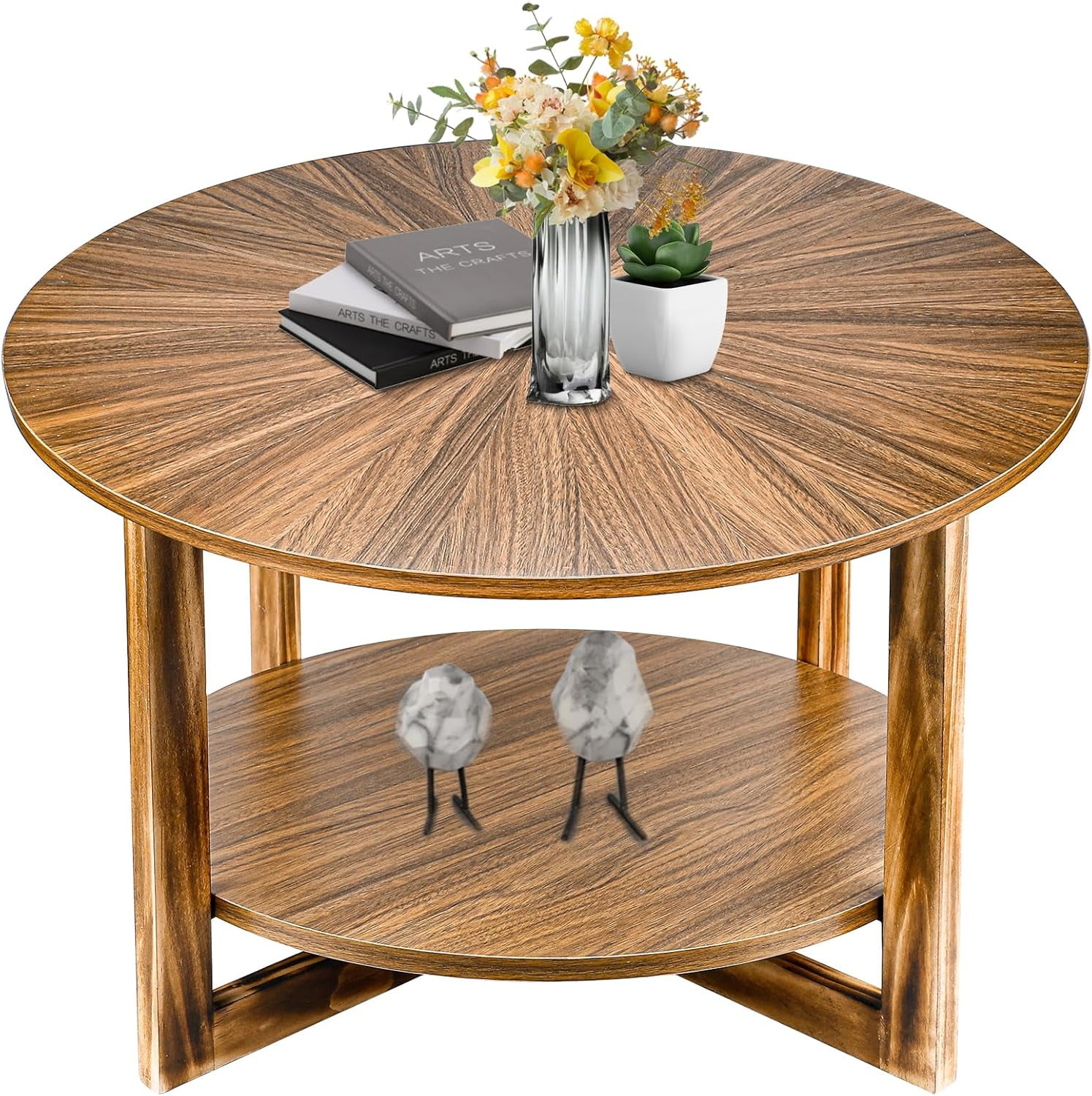 Coffee Tables for Living Room, Small Round Coffee Table with Storage ...