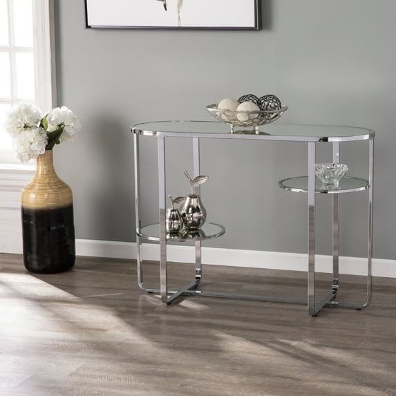 Coffee Tables, Maxina Mirrored Console Table w/ Storage, Wooden Coffee ...