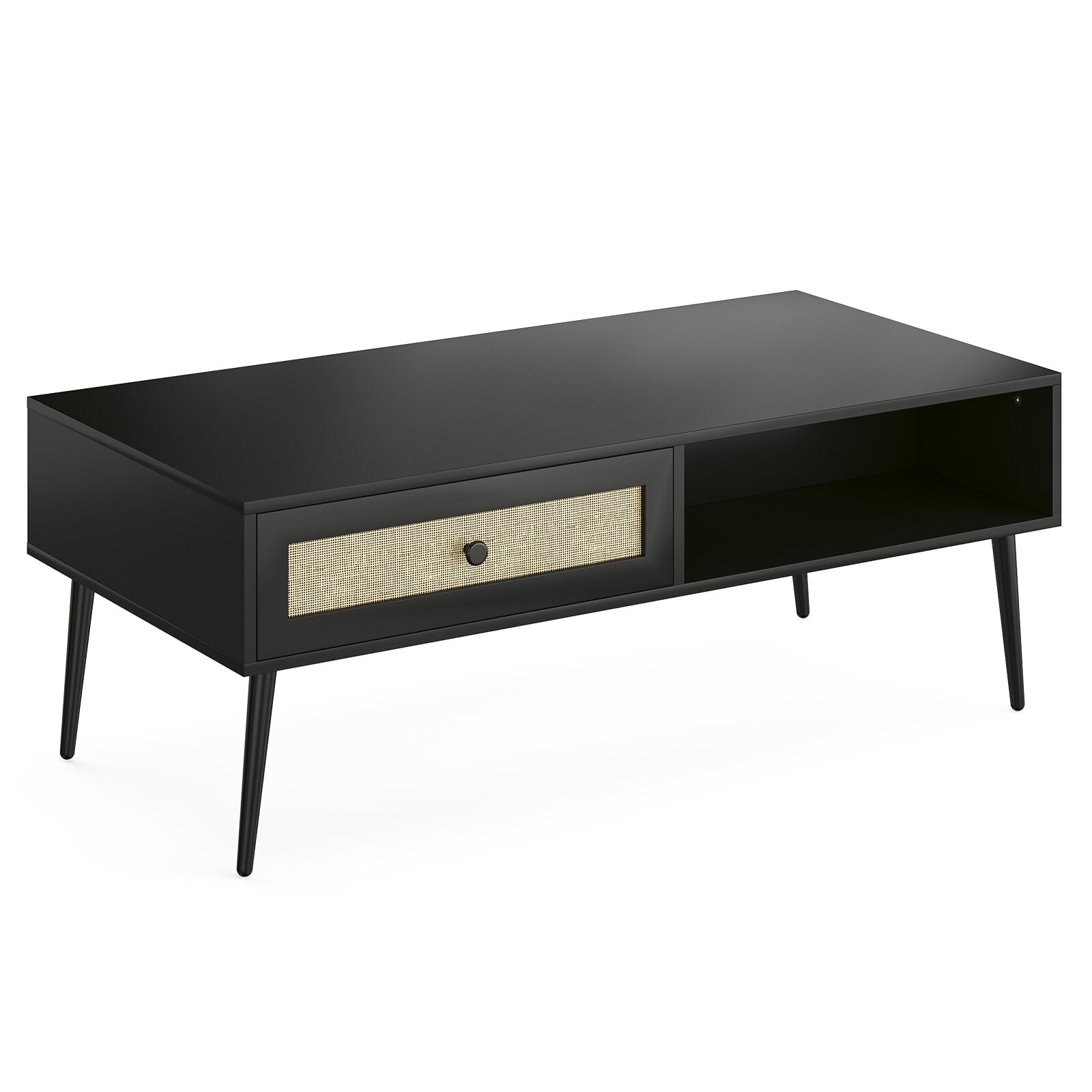 Coffee Tables Mid-Century Modern Coffee Table, 47 Inch Rectangle ...
