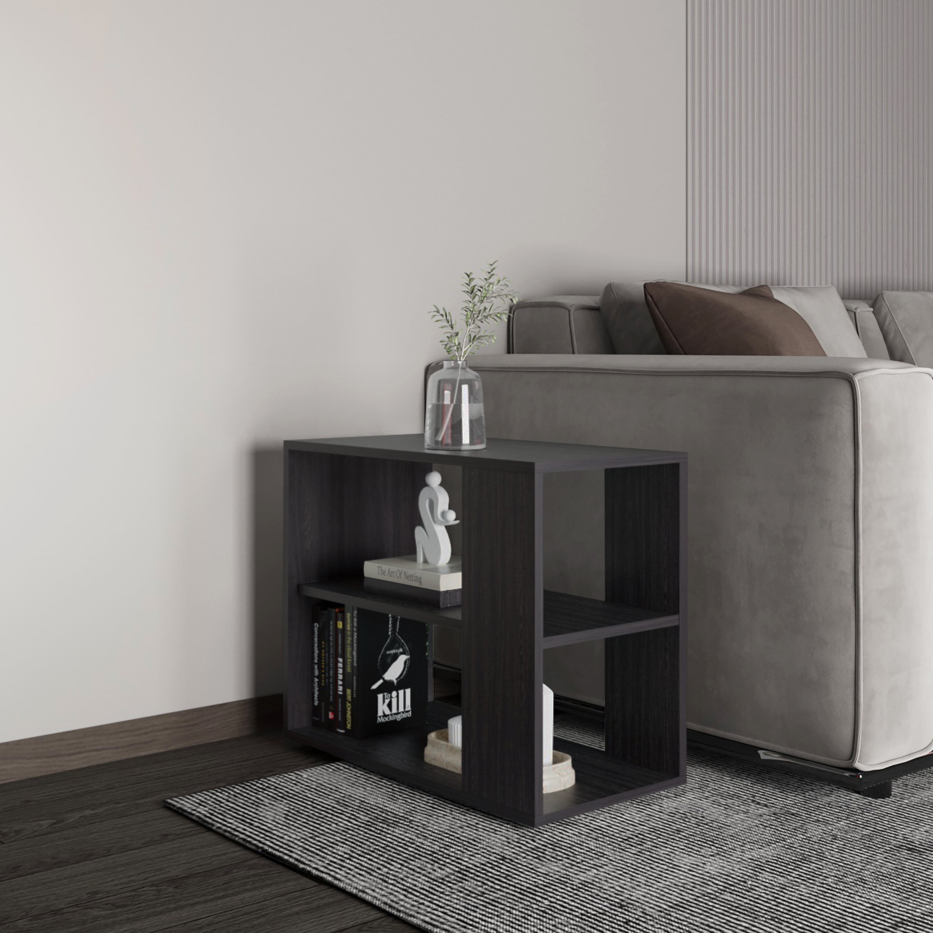 Coffee Tables, Sideboard Table, 4 Legs, 2 Shelves, Black End Tables ...