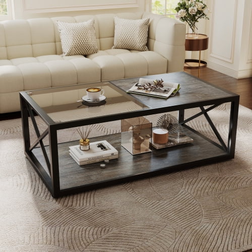 Coffee Tables for Living Room, Rectangle 2-Tier Center Table, 39 ...