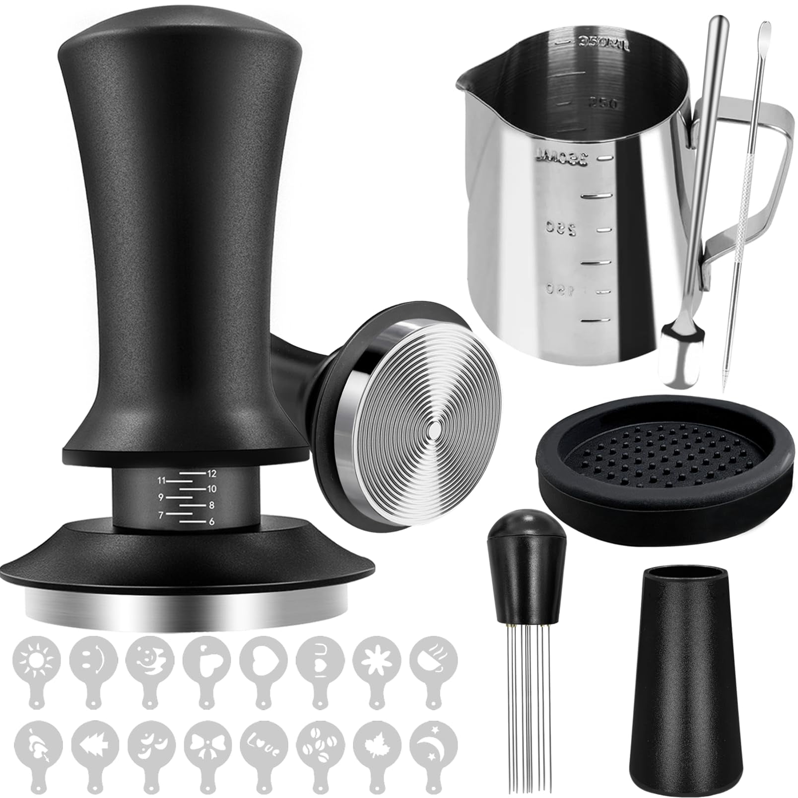 Coffee Tamper 22 Pcs, Espresso Accessory Set with 51MM Coffee Tamper ...